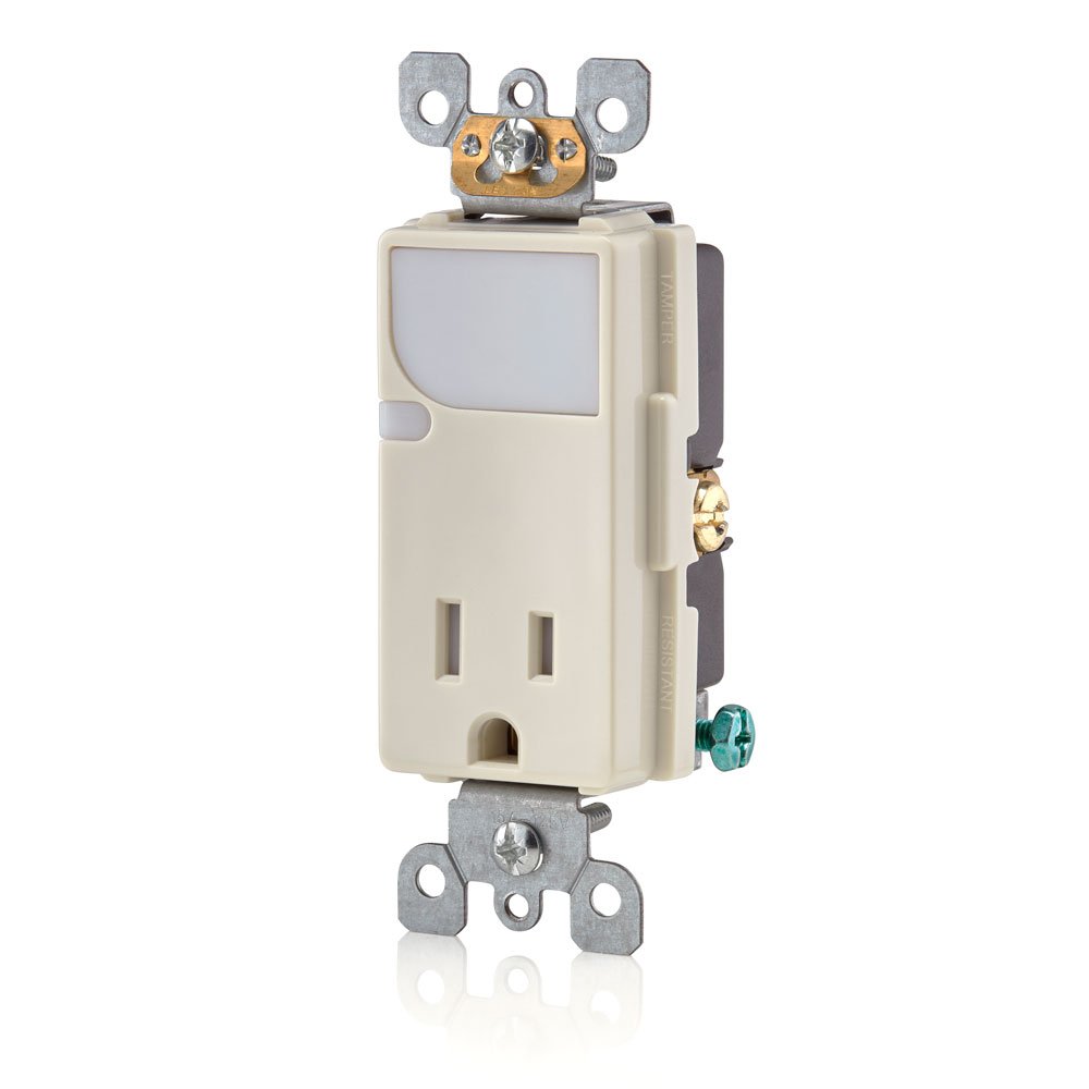 Leviton T6525-T 15-Amp 125V AC Combination Decora Tamper Resistant ...