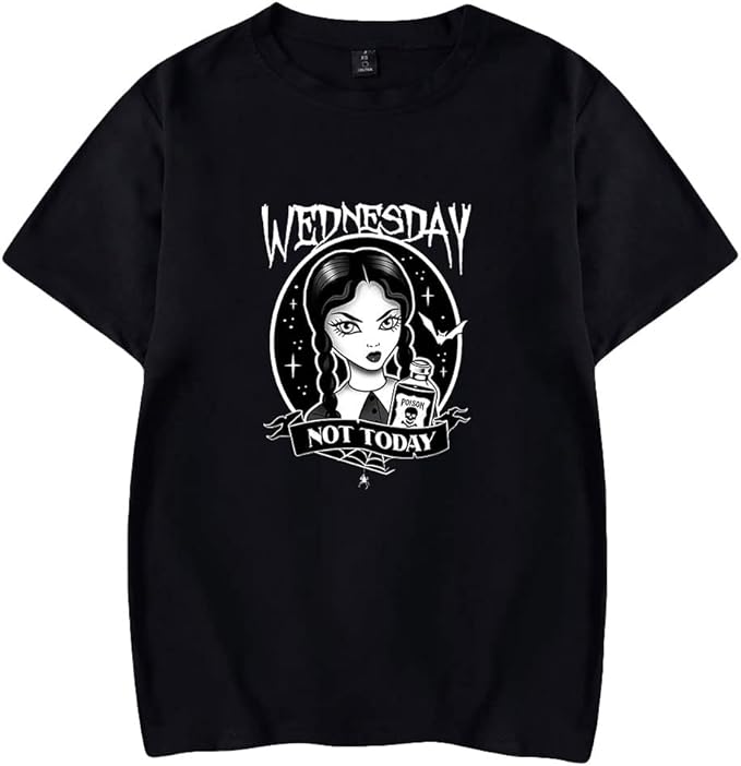 Wednesday Addams Merch T-Shirt Tee New Logo Cosplay Men/Women Summer ...