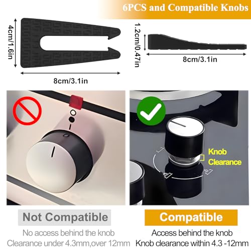 Gas Stove Knob Locks, 6 Pack Stove Knob Safety Covers for Child, Baby ...