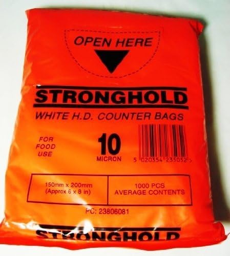1000 x White Counter Bags 6" x 8" (150mm x 200mm) 10 Micron Pouched ...