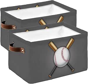 Amazon.com: Baseball Sports Storage Baskets for Shelves Organizing ...