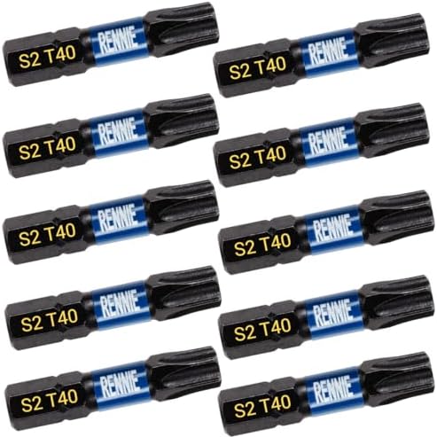 10 x Rennie Tools 32mm Long T30 TX30 Impact Screwdriver Driver Bits Set ...