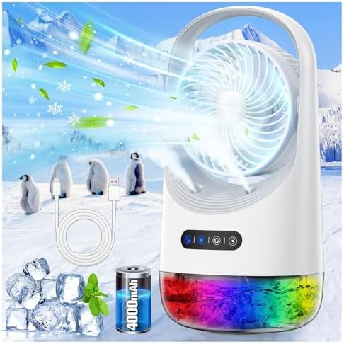 Portable Air Conditioners,Rechargeable Mini Air Conditioner with ...