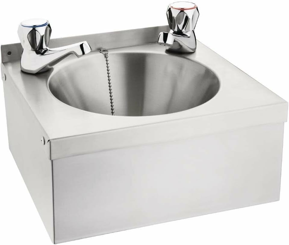 Stainless Steel Hand Wash Basin, Sink, Lever Taps : Amazon.co.uk: DIY ...