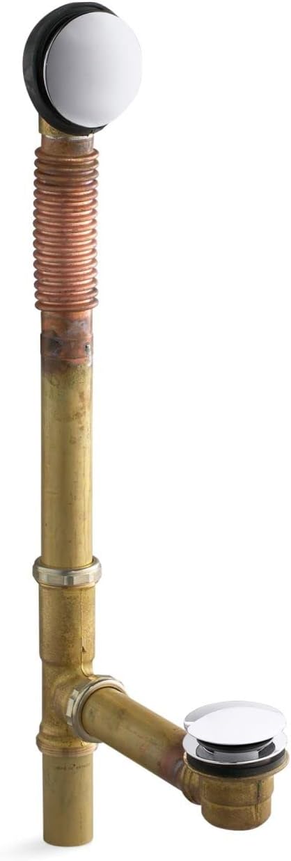 KOHLER 7259-CP ClearFlo Brass toe tap bath drain, Polished Chrome ...