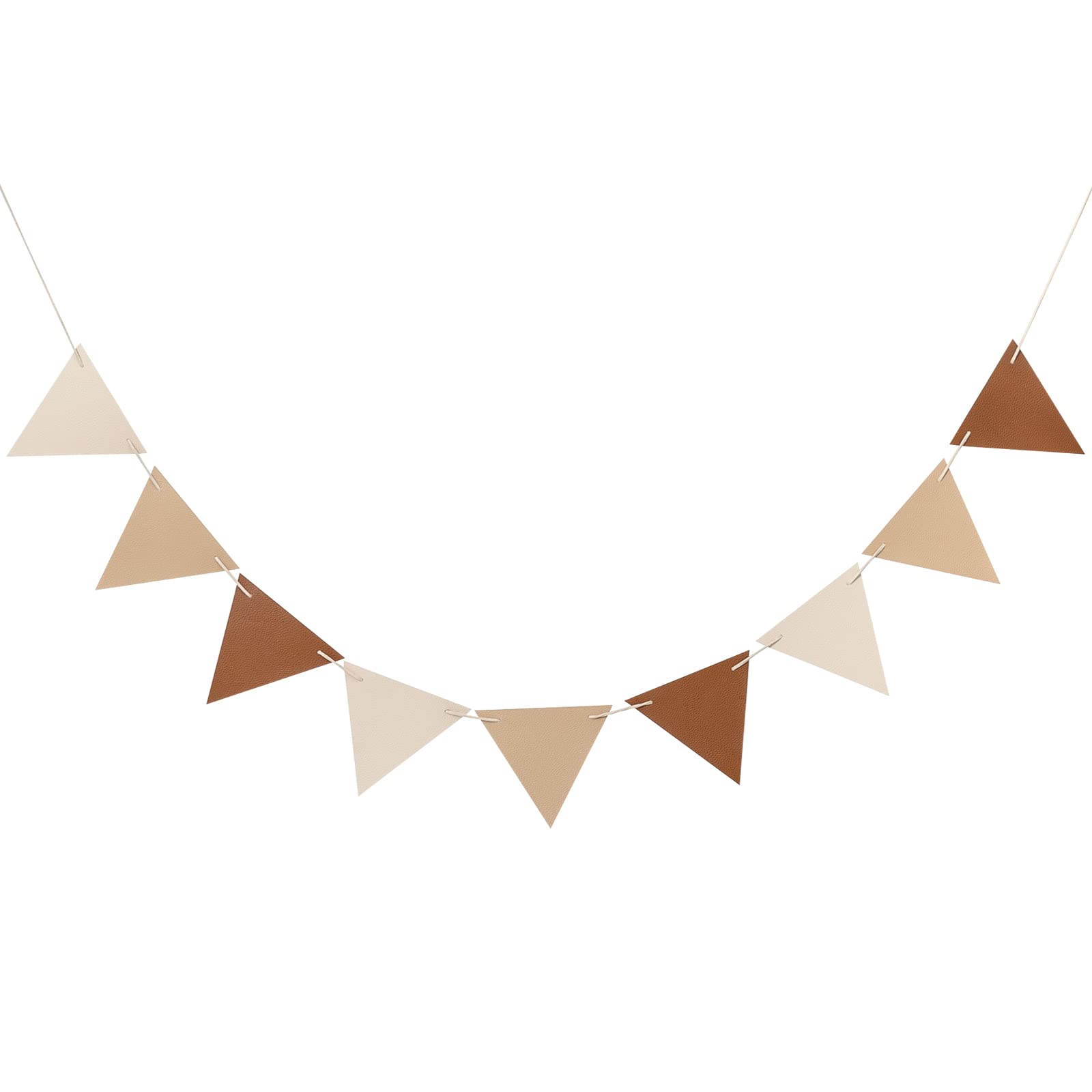 Amazon.com: 6 Feet Boho Pennant Banner Triangle Flag PU Bunting Brown ...