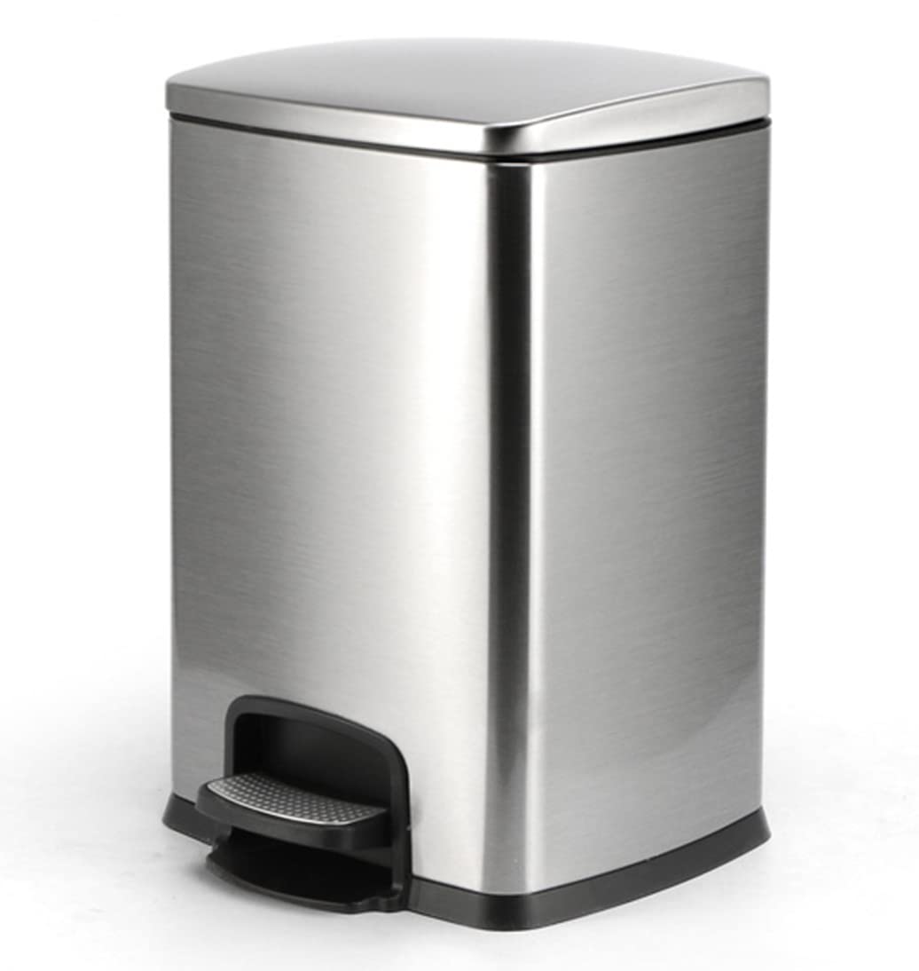 Trash Can 20 Liter Trash Bin Fingerprint Resistant Brushed Stainless ...