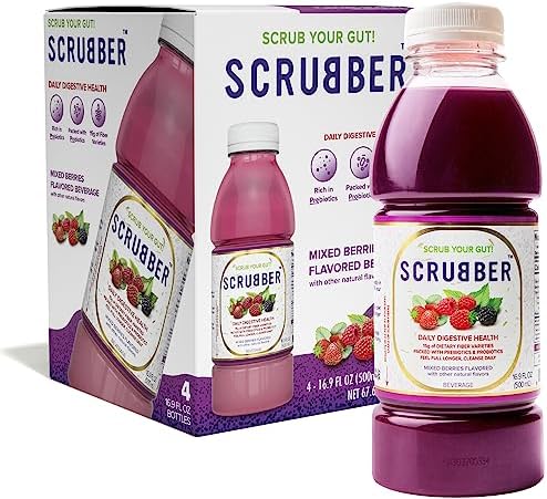 Amazon.com : Scrubber Fiber Infused Fruit Juice with Probiotics and ...