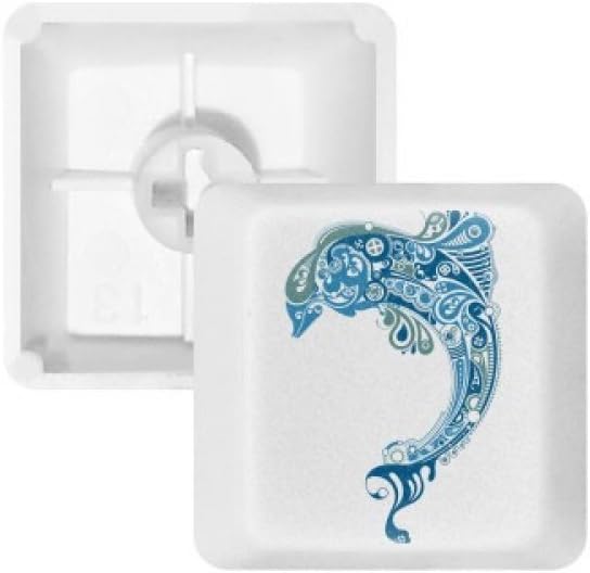 Blue Ocean Dolphin Illustrate PBT Keycaps for Mechanical Keyboard White ...
