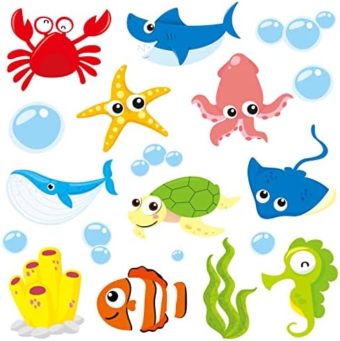 Amazon.com: Ocean Fish Animal Sea Life Mermaid Cutouts 54 Pack Large ...
