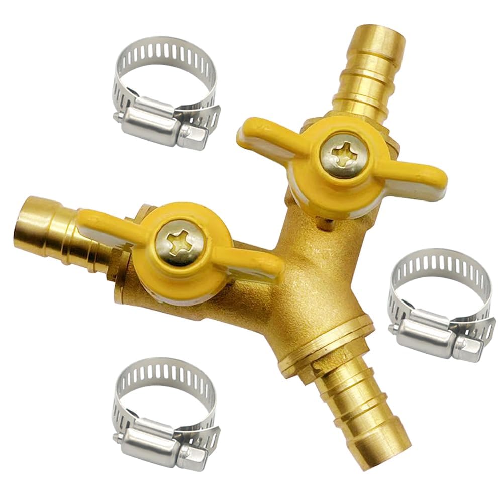 Amazon.com: BesNPT Brass 3/4" Hose Barb Valve, 3 Way Shut Off Valve Y ...