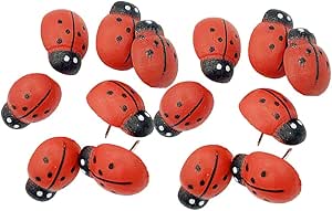 Amazon.com: 50 Pcs Cute Insect Push Pins Wooden Ladybug Thumbtacks Fun ...