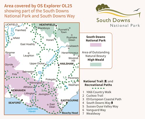 Eastbourne & Beachy Head Map | Newhaven, Seaford, Hailsham & Heathfield ...