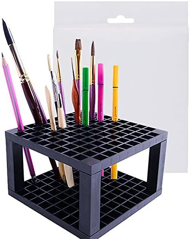 BAKTOONS Paint Brush Holder, 96 Holes Acrylic Paint Stand, Art Brush ...