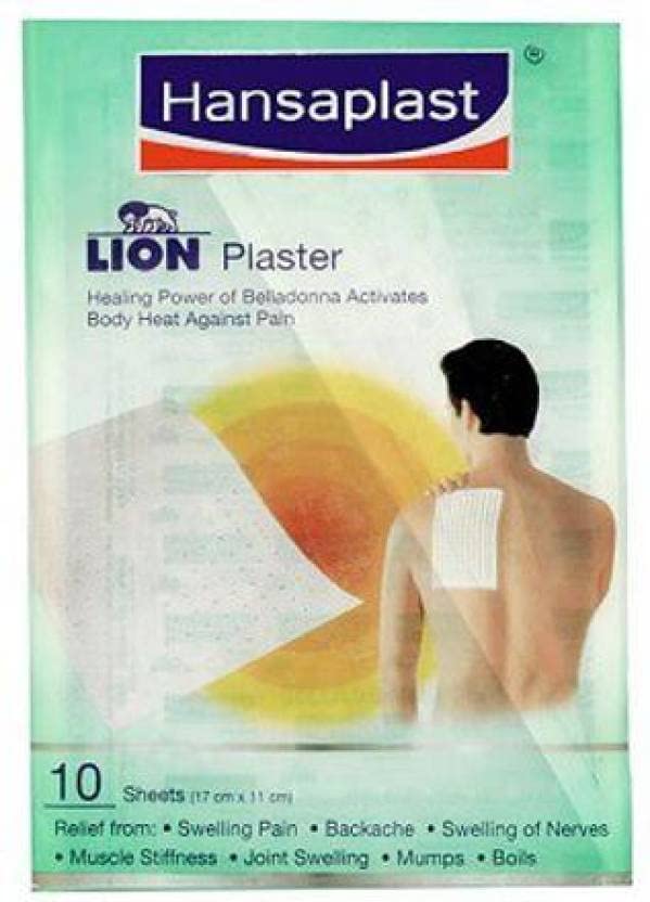 HANSAPLAST LION PLASTER Pain Relief Patch First Aid Tape (Pack of 10 ...