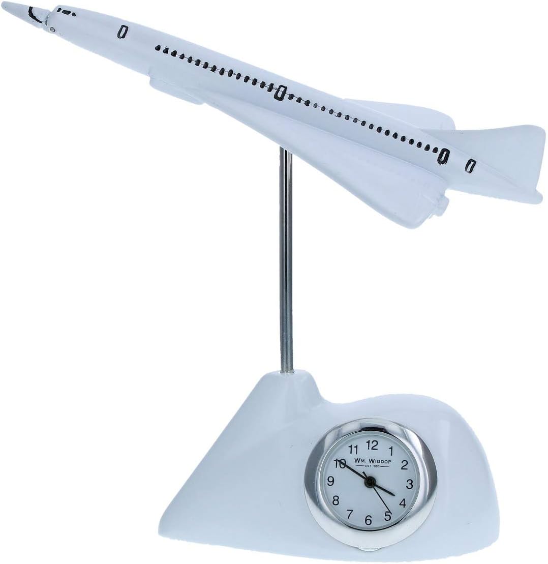 Miniature White Concorde Novelty Desktop Collectors Clock By WM Widdop ...