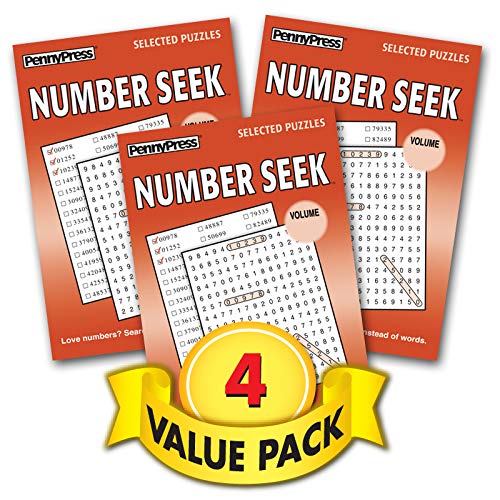 Number Seek / Number Search Puzzles Book for All Skill Levels – 4 Pack ...
