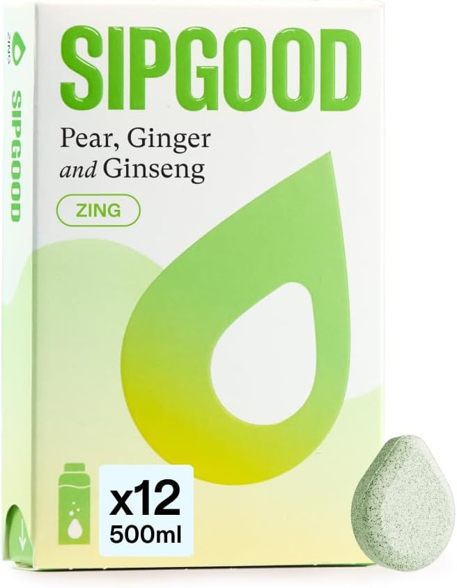 SIPGOOD Pear, Ginger & Ginseng Hydration Drops, Sugar Free Electrolyte ...
