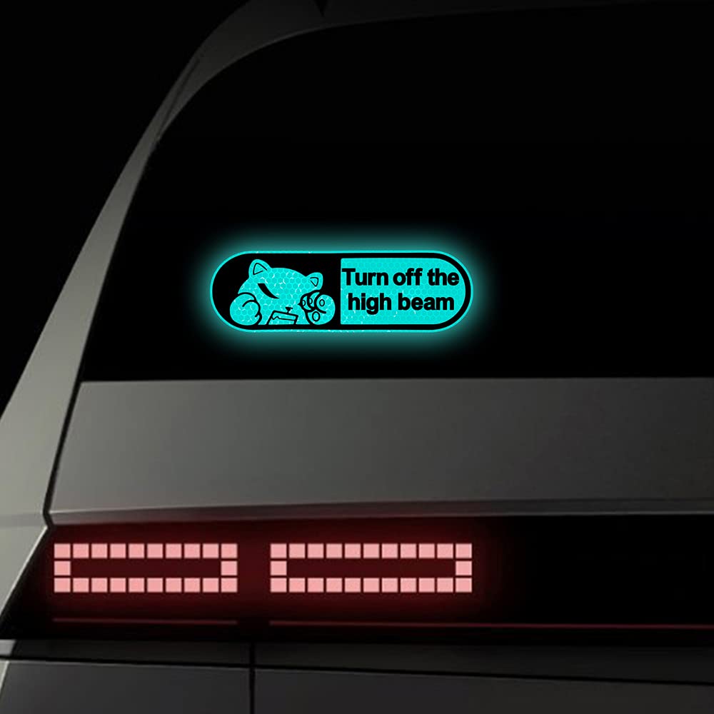 Vesvory 2pcs Turn Off Your High Beam Sticker Funny Bumper Sticker ...