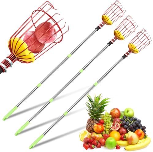 Amazon.com : Fruit Picker Pole Tool with Basket Telescoping ...