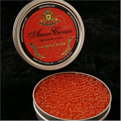 Amazon.com: Salmon Caviar 3.5 oz - Ikura American Keta Sushi Grade ...