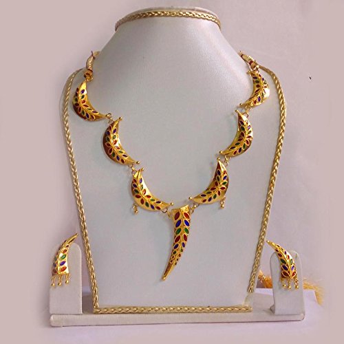 Assamese Traditional Junbiri Pepa Haar Jewellery Set : Amazon.in: Jewellery