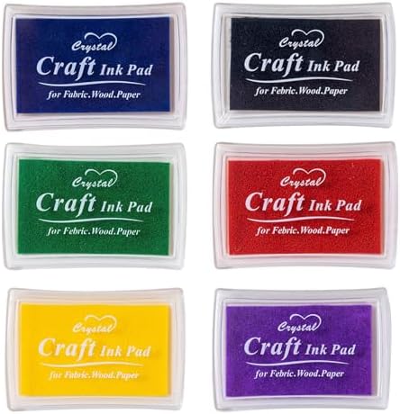 6pcs Ink Pads for Stamping, Washable Stamp Ink and Color Ink Stamp Pad ...
