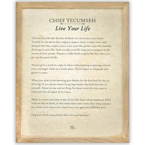Amazon.com: Live Your Life Poem 11x14 Framed Poster – Chief Tecumseh ...