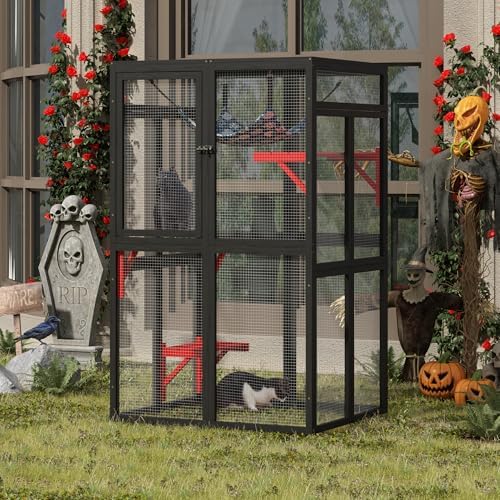 Amazon.com : Eiiel Outdoor Cat House, Cages Enclosure with Super Large ...
