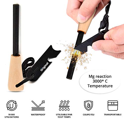 inedit Fire Stone Kit 7 in 1 Fire Lighter Survival Flint Simple and ...