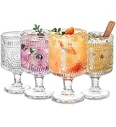 Amazon.com | Set of 8 Romantic Vintage Goblet glassware, Charming ...