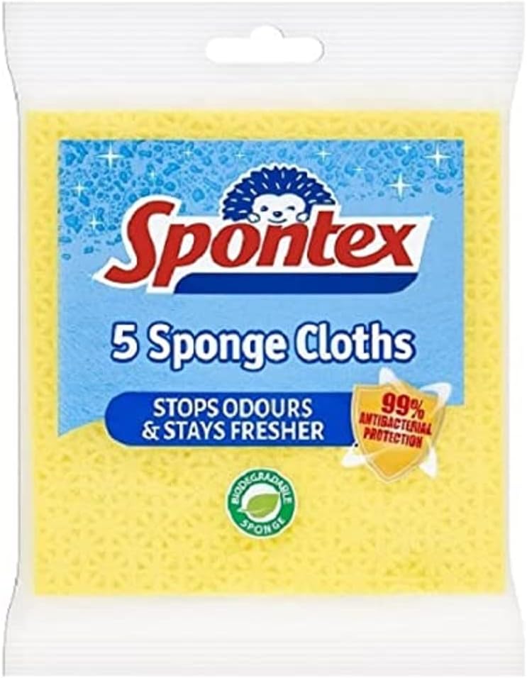 Spontex Sponge Cloths, Pack of 5 : Amazon.co.uk: Home & Kitchen