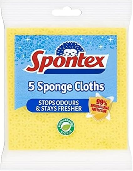 Spontex Sponge Cloths, Pack of 5 : Amazon.co.uk: Beauty