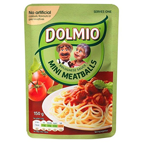 Amazon.com : Dolmio Mini Meatball Bolognese Pasta Sauce - 150g (0.33lbs ...