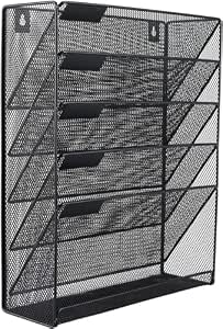 Minijoy Wall Mount File Organizer 5 Tier Vertical Hanging File Folders ...