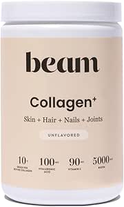 Amazon.com: Beam Collagen+ Powder | Hair Skin and Nails Supplement ...