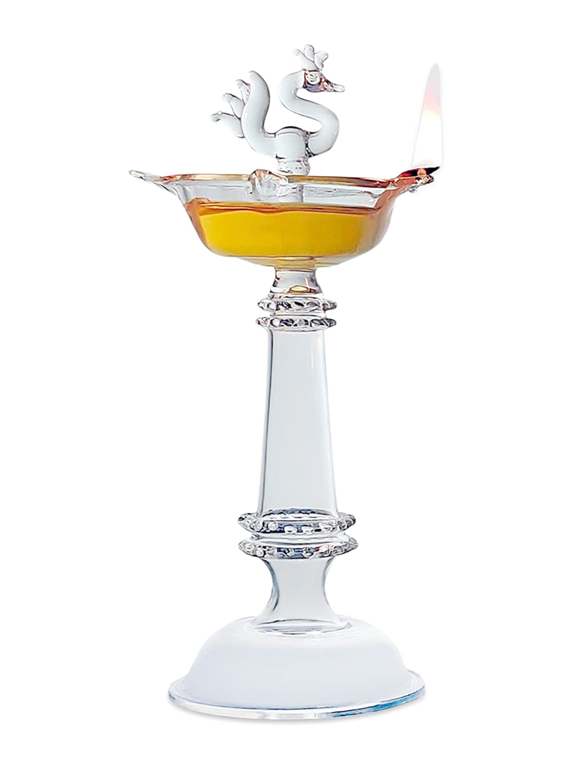Buy Glass Samai Traditional for Pooja - Borosilicate Glass Diya Samai ...