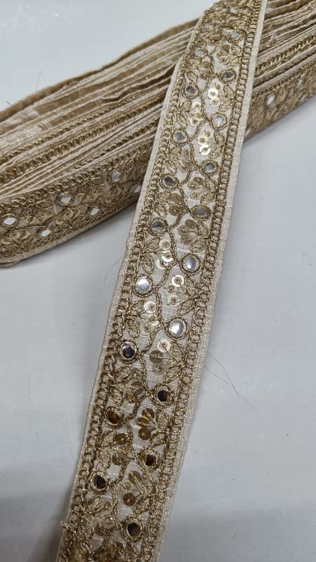 Deeps Creation 1.5 inch Wide Mirror Lace Border Embroidery Design Lace ...