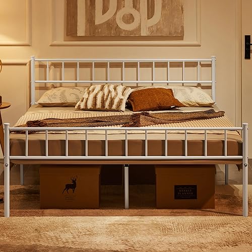Buy Yaheetech 5ft King Bed Frame Solid Metal Bed Frame Modern Style ...