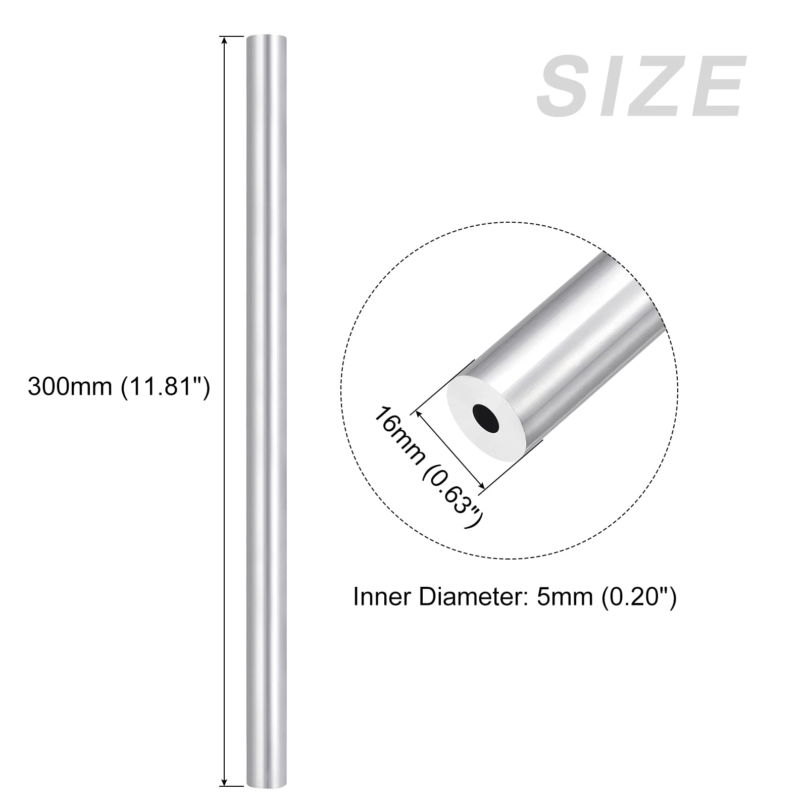 16mm Brass Tubes 2-Pack Brass Tubes 16mm X 0.5mm X 200mm - Smooth ...