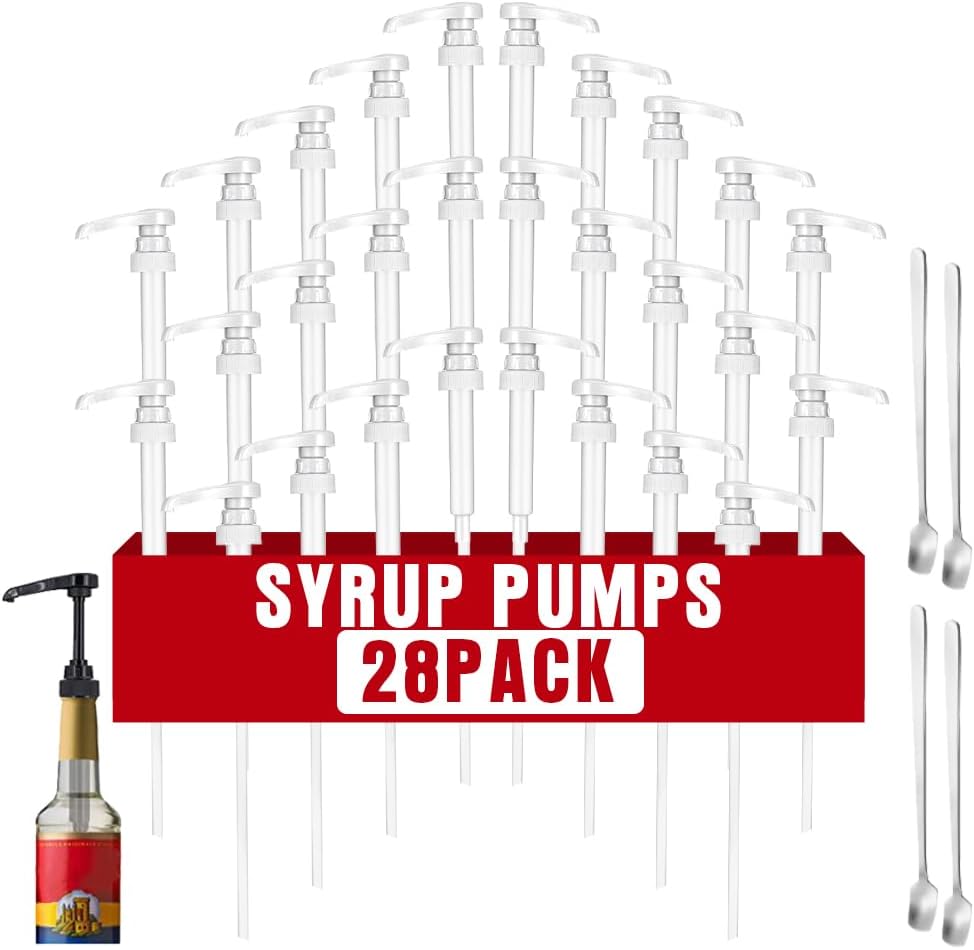 Amazon.com: 28 Packs White Coffee Syrup Pump Dispenser, Compatible with ...