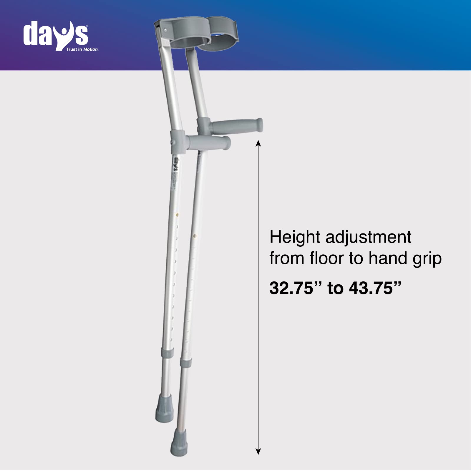 Snapklik.com : Forearm Crutches, Tall Adult Size, Turning Arm Cuffs And ...