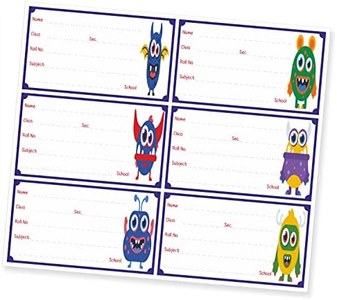 PG Creations School Copy Notebook Name Stickers for School, Kids, 90x51 ...