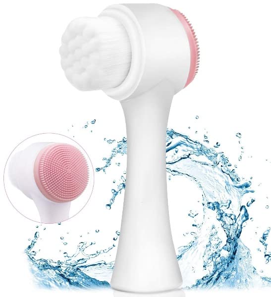 Buy 2 in 1 Face Brush for Cleansing and Exfoliating - Facial Cleaning Brush with Soft Bristles ...