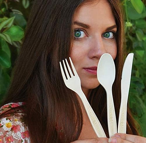 Biofase Premium Biodegradable Mixed Cutlery Set of 24 (8 Knives, 8 ...