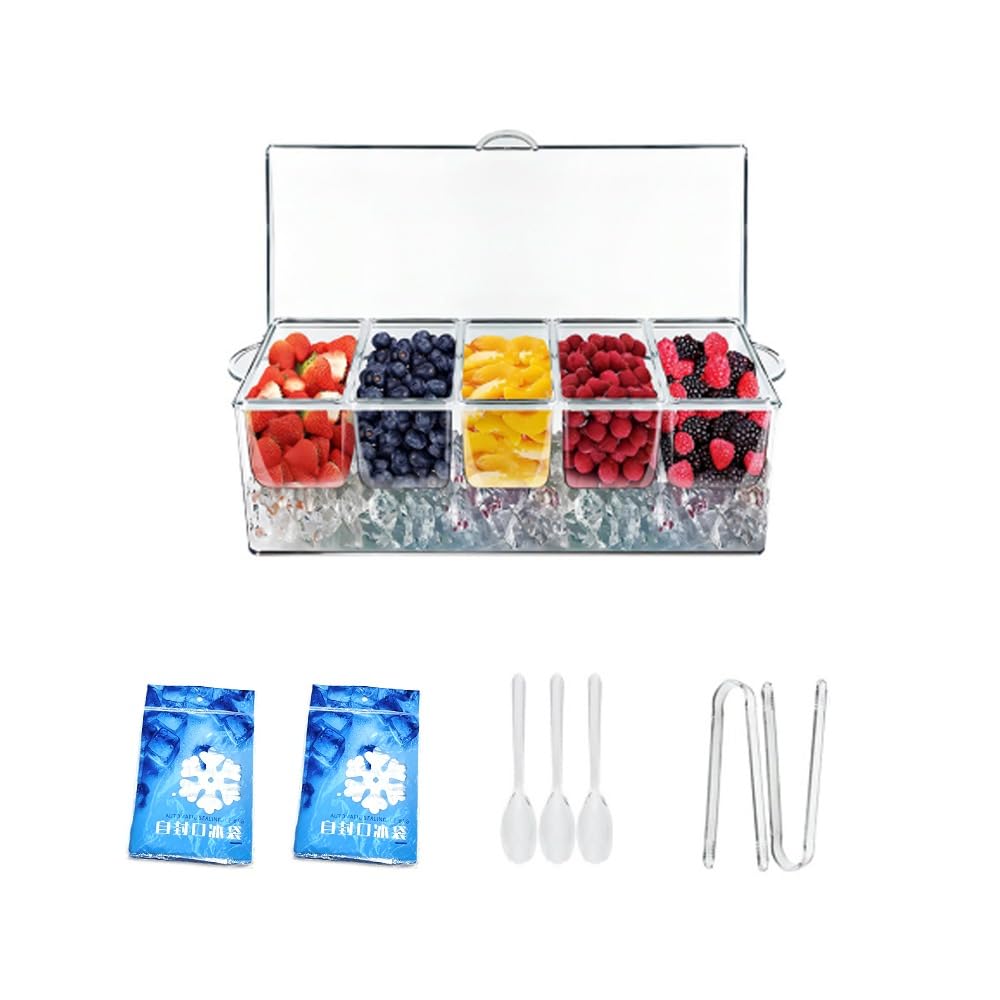 Condiment Server, Tray, ice Party Serving bar, Chilled Caddy, bar ...