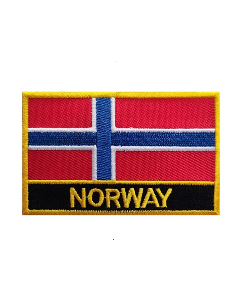 Amazon.com: Uijokdef 1 PCS Norway Flag Patches Iron On or Sew On Embroidered Tactical Military ...