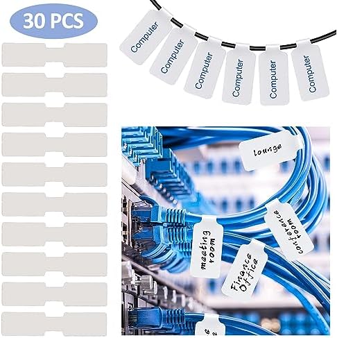 30pcs Blank Cable Labels, Reusable Wire Self Adhesive Labels, Cable ...