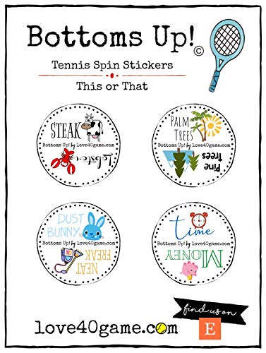 Bottoms Up Tennis Racket Spin Stickers - This Or That