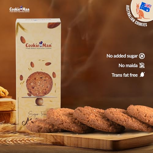 CookieMan Sugar Free Multigrain Protein Cookies - Pack of 2, 300g ...